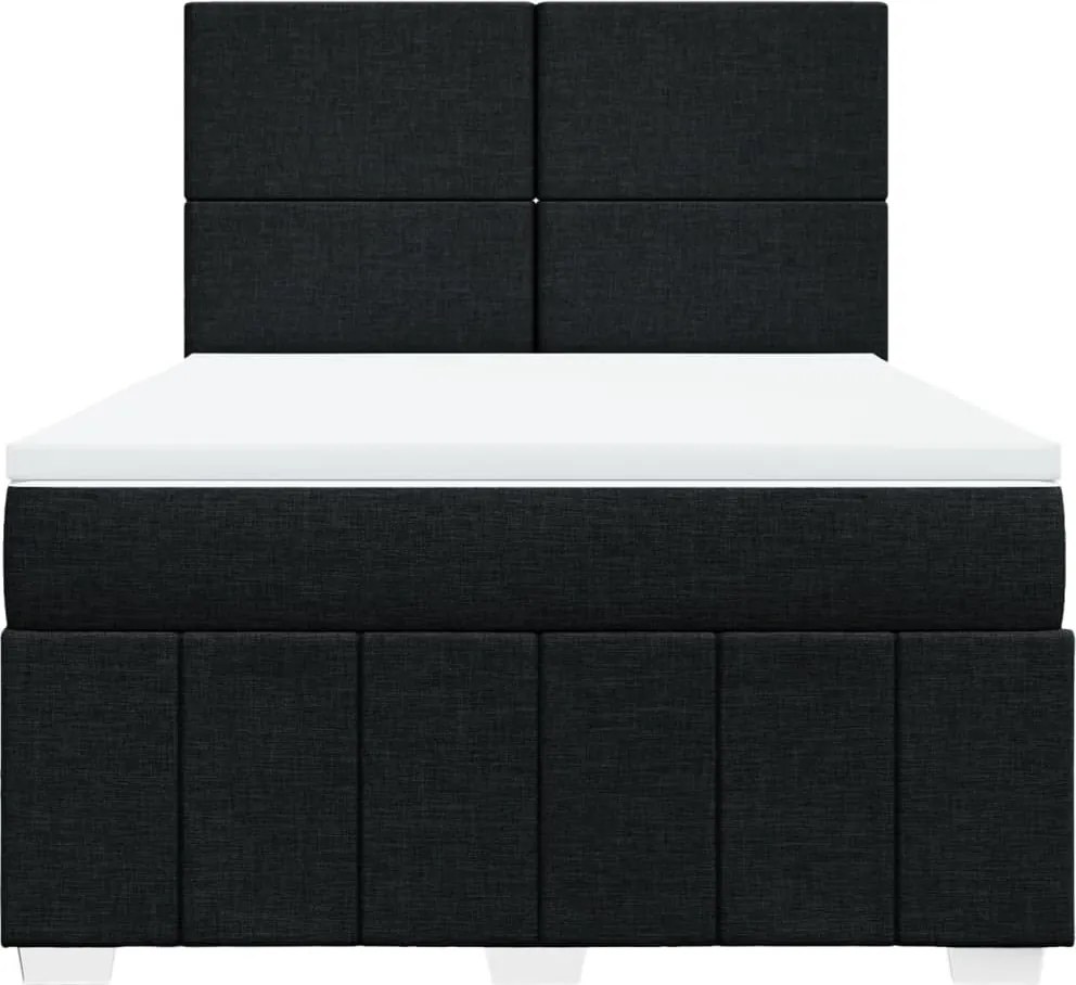 Box spring postel s matrací černá 160x200 cm textil 3294014