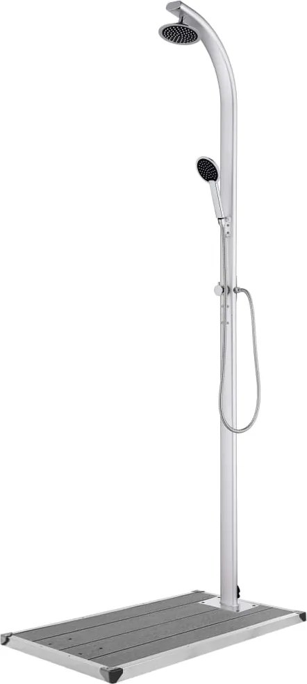 Zahradní sprcha s šedou základnou 220 cm hliník 3070796