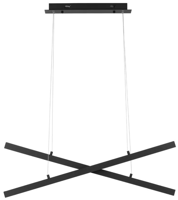 Černé kovové závěsné LED světlo Nova Luce X-line 100 cm