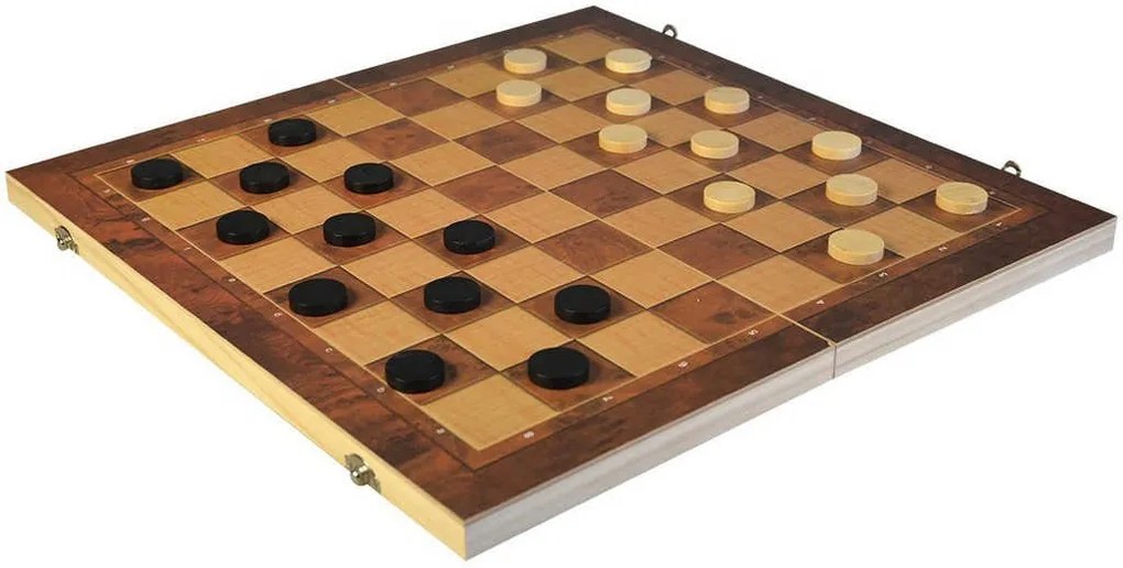 _Ostatní 1_ DŘEVO Hra šachy dáma backgamon 3v1 *SPOLEČENSKÉ HRY* 03967