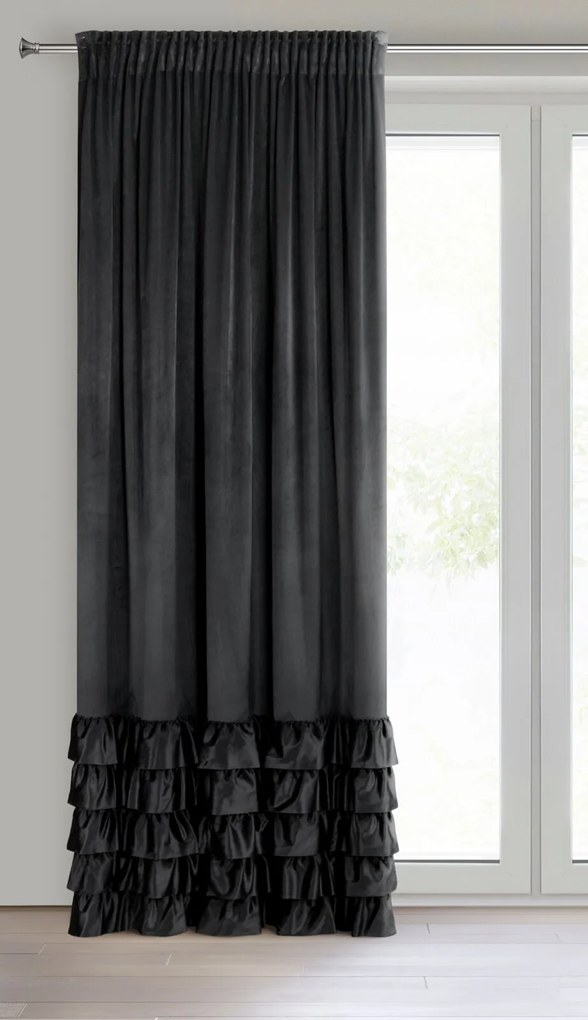 ZATEMŇOVACÍ ZÁVĚS NA PÁSCE DANI 140X270 CM ČERNÁ