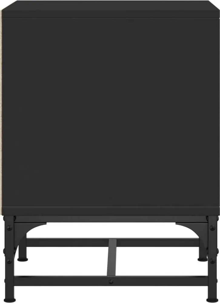 vidaXL Noční stolek se skleněnými dvířky 35 x 37 x 50 cm [836520] Barva: Bílá