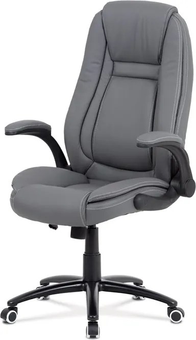 Kancelářské křeslo, houpací mechanismus, šedá ekokůže, KA-G301 GREY