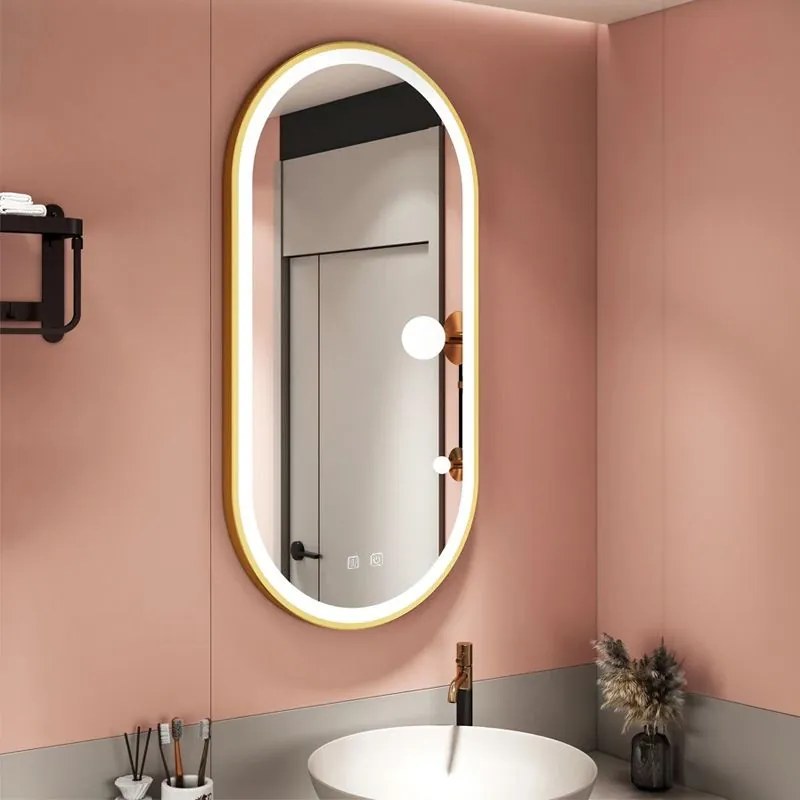 Tutumi Oválné zrcadlo 50x100 cm s vyhříváním a regulovatelným LED osvětlením HOM-02506