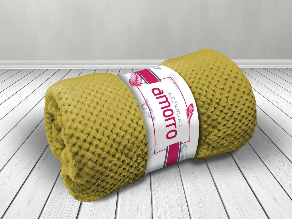 Přehoz přes postel 150x200 Amorro žakárový olivový reliéf 240g/m2 Darymex