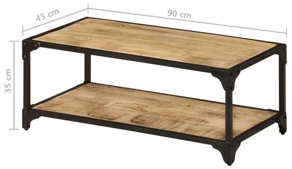 Konferenční stolek 90 x 45 x 35 cm masivní hrubý mangovník - Default Title