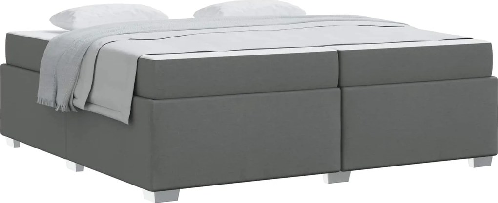 Rám postele s matrací Tmavě šedá 200 x 200 cm textil 3399209