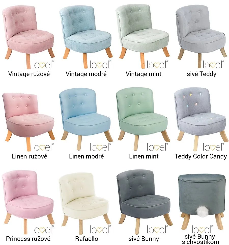 lovel.cz Dětské designové křeslo Teddy Color Candy