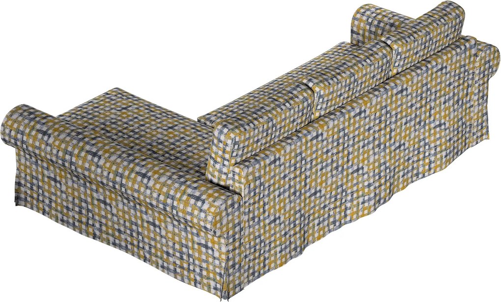 Potah na pohovku IKEA Backabro rozkládací se šezlongem barva modrá látka pletený vzor, vzorované
