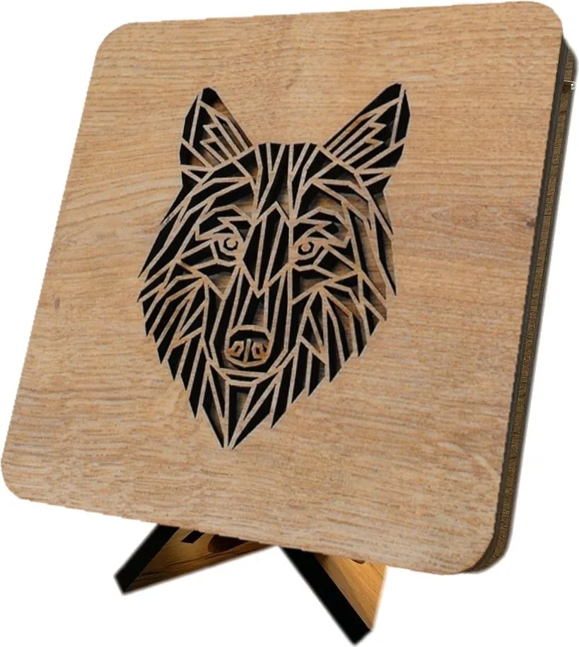 Li-Go "Hlava vlka" lampa 19x19 cm provedení povrchu: dub světlý