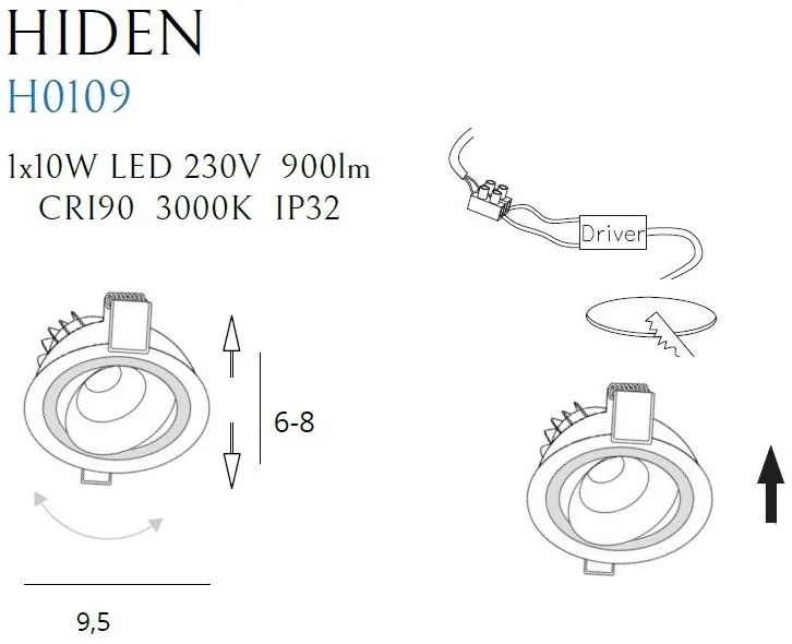 Maxlight H0109 HIDEN Zápustné svítidlo IP32, bílé