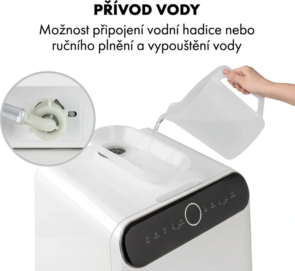 Klarstein Oceana, myčka nádobí, volně stojící, 860 W, energetická třída F, bez instalace, bílá
