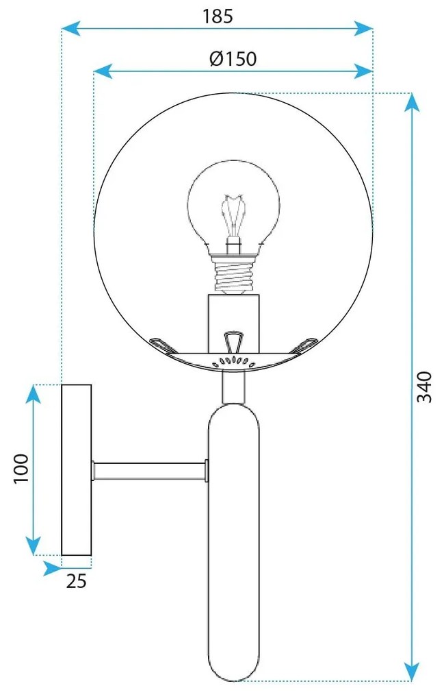 Toolight Moderní nástěnné svítidlo Modern G098-1W zlaté