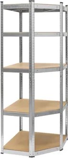 Skladový regál rohový REBEL RB-1254 180x40x70, kovový zinkovaný