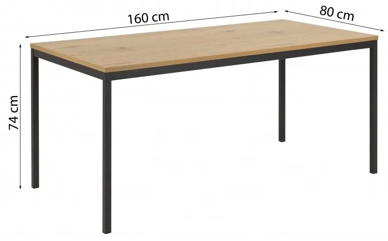 Jídelní stůl Seaford 160x80x74 cm hnědý