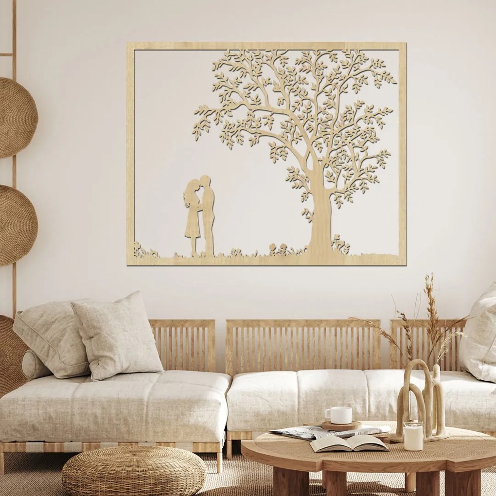 dřevo života Dřevěný strom na zeď SOUZNĚNÍ Rozměry (cm): 60x48, Barevný vzor: Světlý dub