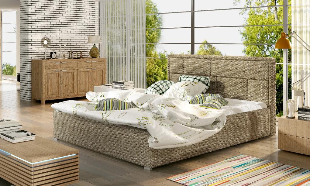 Eltap Čalouněná postel Latina s úložným prostorem Materiál a barva potahu: Paros 05 - šedá, Rozměry (cm): 200x200