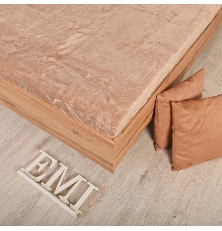Prostěradlo z mikroplyše hnědé EMI, Plachta 90x200