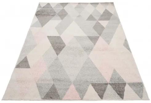 Kusový koberec LAZUR C946B šedý růžový Rozměr: 140x190 cm