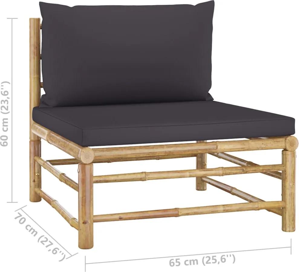 vidaXL 8dílná zahradní sedací souprava + krémově bílé podušky bambus [3058220] Barva: krémová
