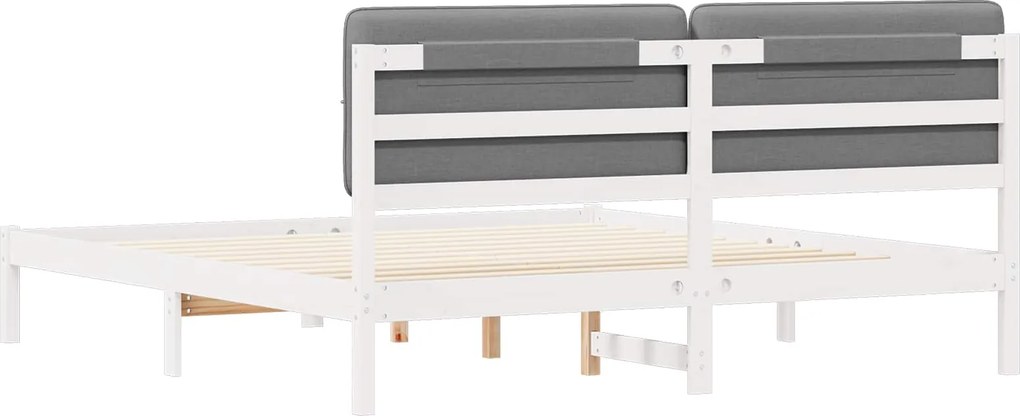 Rám postele s čalouněným čelem s čelo Světle šedá 200 x 200 cm 3405567