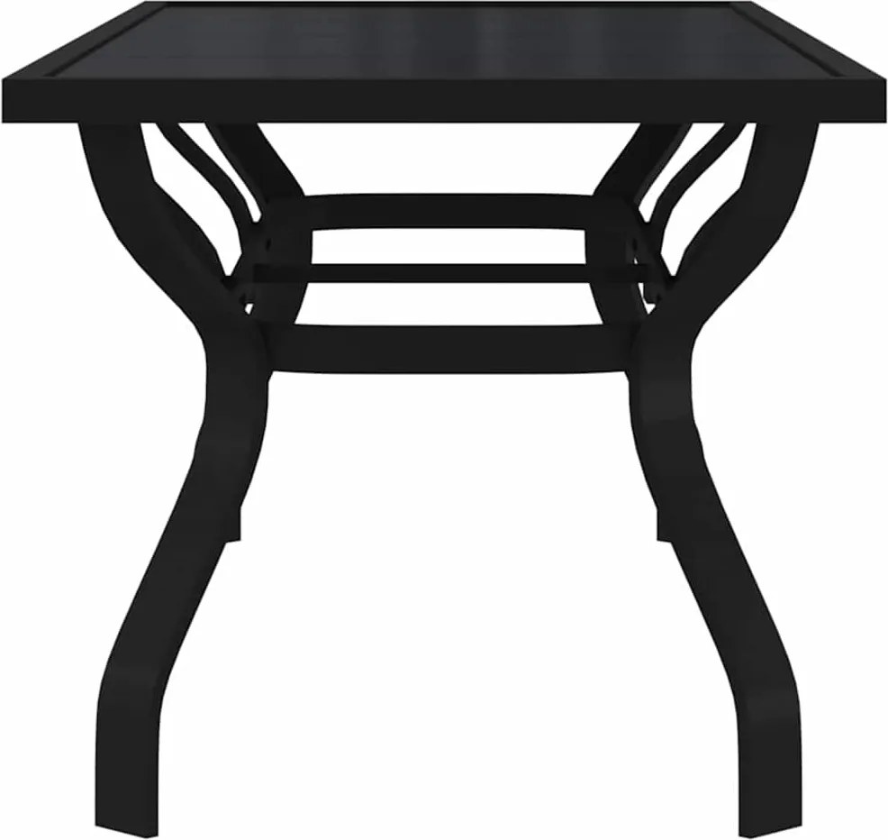Zahradní stůl černý 180 x 80 x 70 cm ocel a sklo 318769