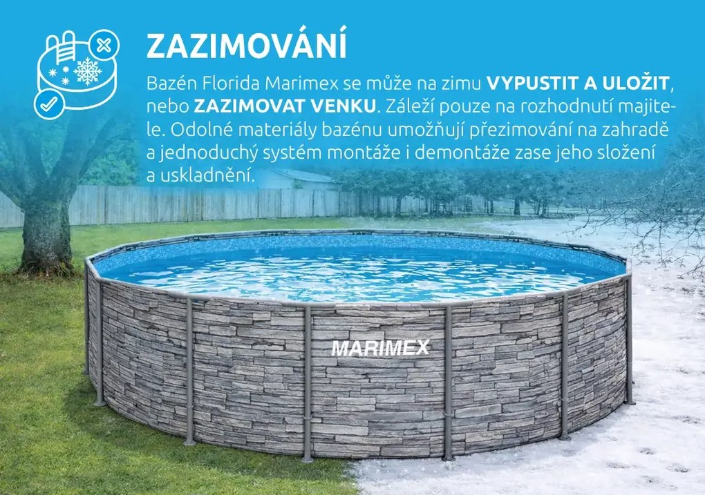 Marimex | Bazén Marimex Florida 3,05x0,91 m s pískovou filtrací - motiv KÁMEN | 19900100