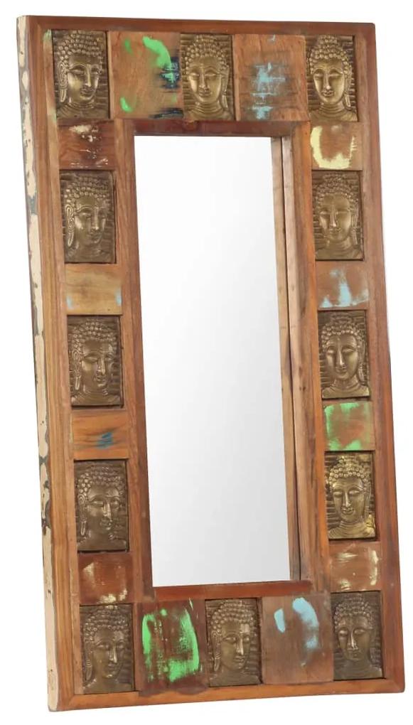 321815 vidaXL Zrcadlo s reliéfy Buddhy 50 x 80 cm masivní recyklované dřevo