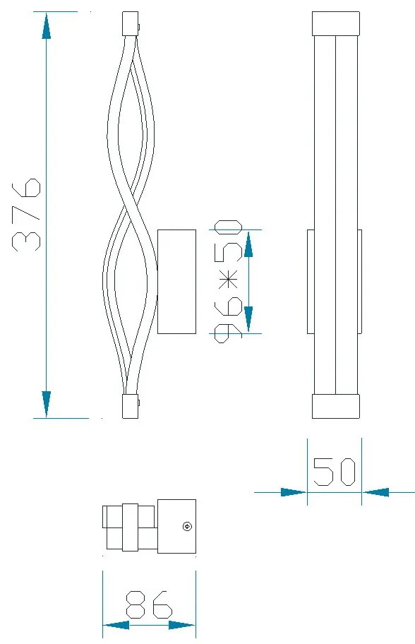 Mantra Sáhara Forja, nástěnné LED svítidlo, 6W 2800K stmívatelné dotykem, hnědá, výška 37,6cm