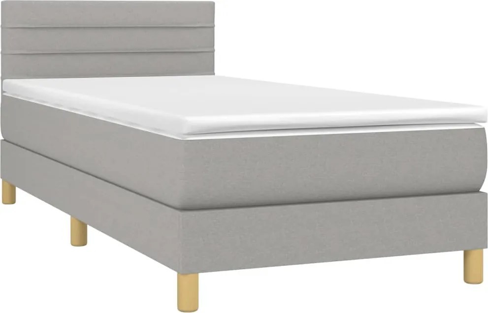 Box spring postel s matrací světle šedá 90x190 cm textil 3140657