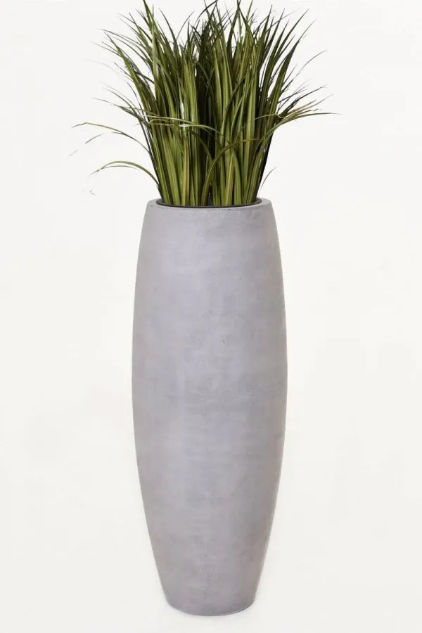 Květináč MAGNUM, sklolaminát, výška 100 cm, beton design, šedý