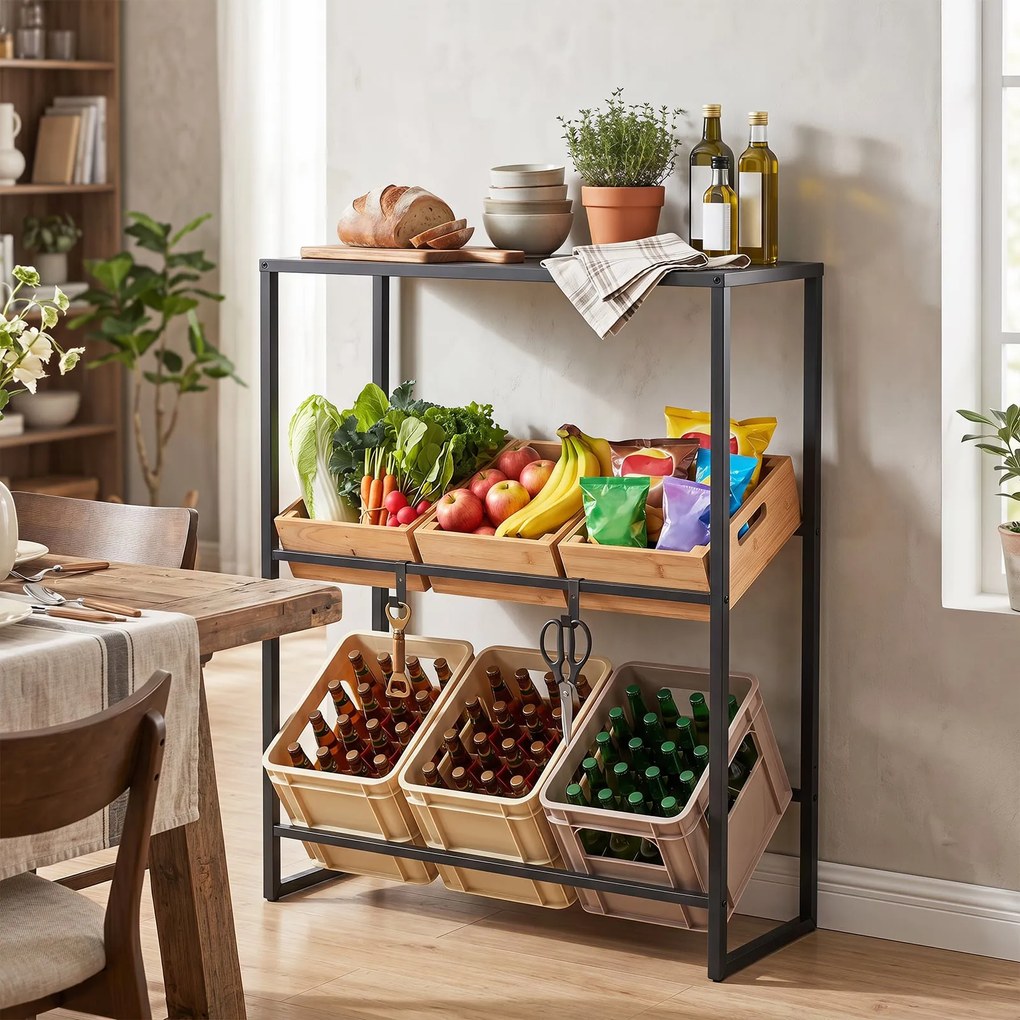 Costway Stojan na přepravky na nápoje pro 6 přepravky Stojan na nápoje vyrobený