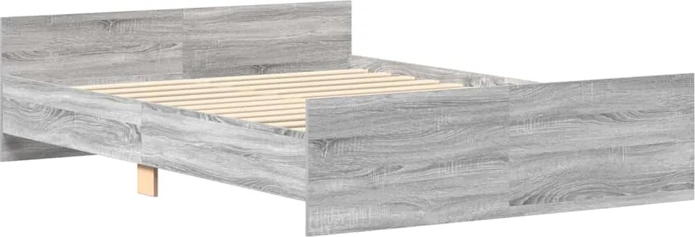 Rám postele s hlavovým a nožním čelem šedý sonoma 120 x 200 cm 3203745