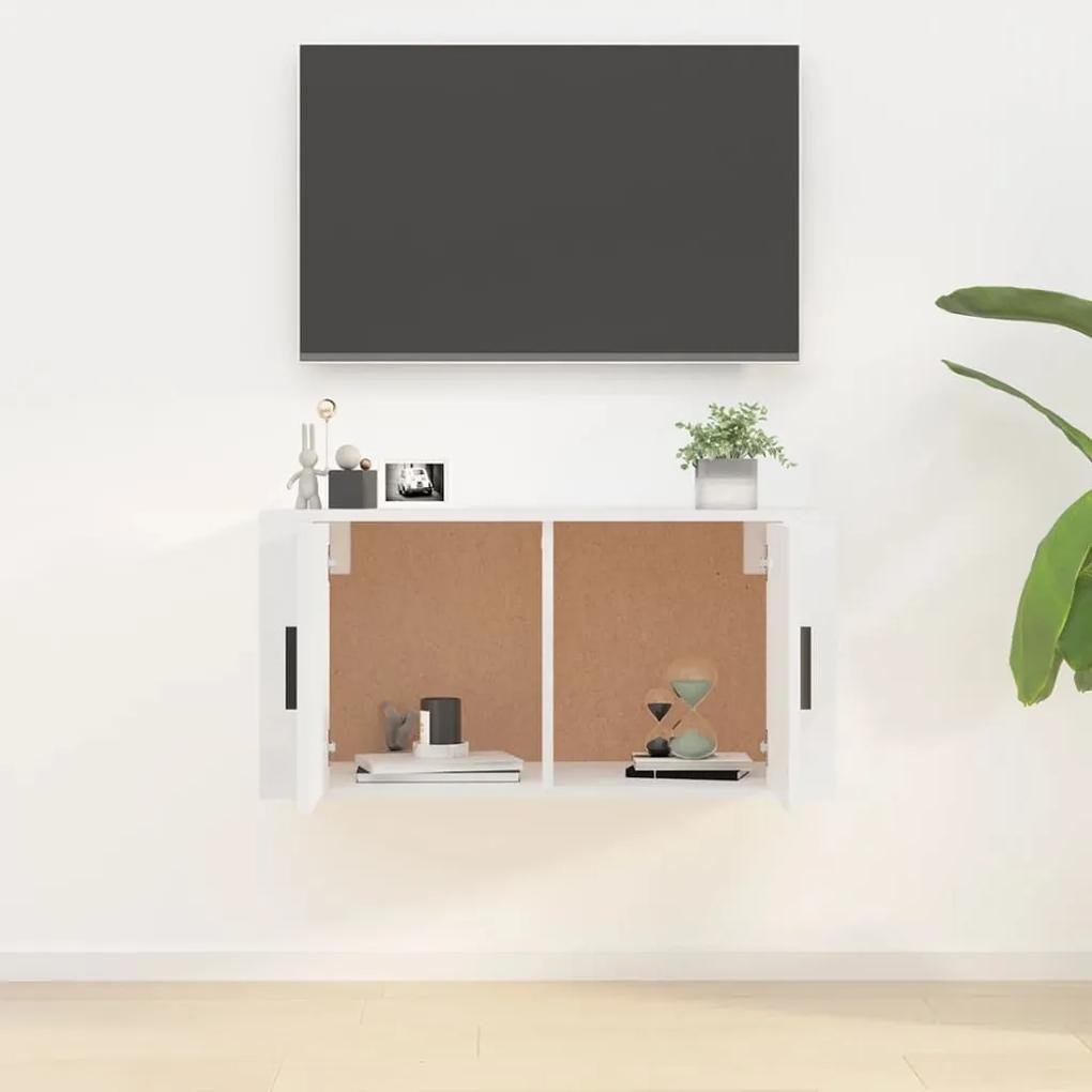 Nástěnná TV skříňka bílá s vysokým leskem 80 x 34,5 x 40 cm