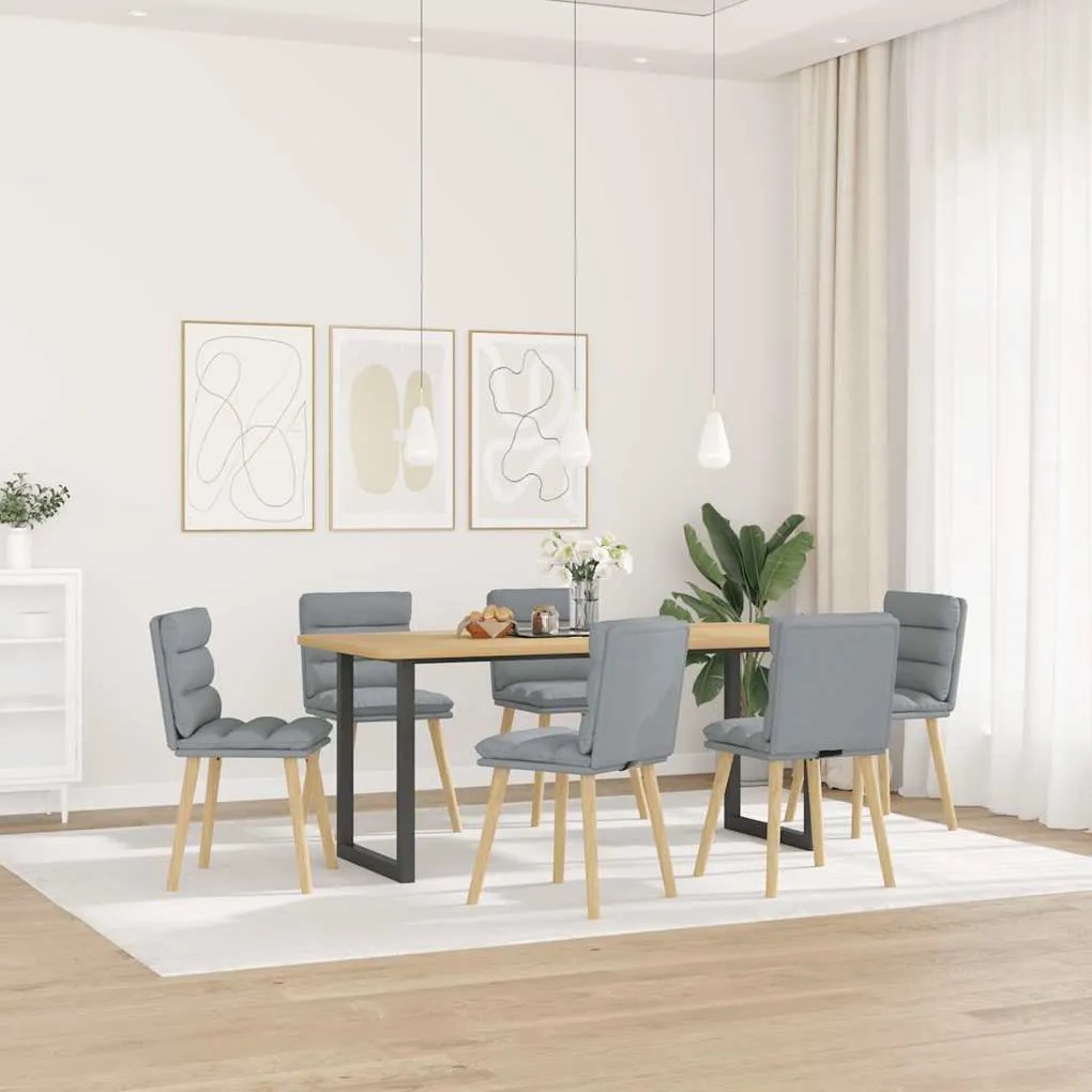 Jídelní židle 6 ks světle šedé textil 3315663