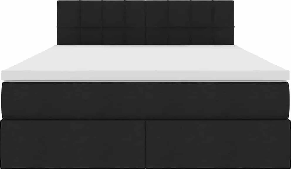 Postel s úložným prostorem a matrací Černá 140 x 190 cm Samet 3370508