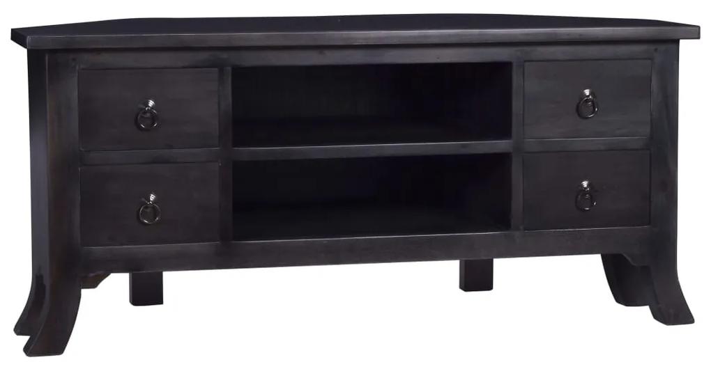 337869 vidaXL TV stolek kávově černý 100x40x45 cm masivní mahagonové dřevo