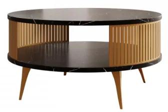 Konferenční stolek Mozimo Gold, Barva: zlatá / bílý mramor