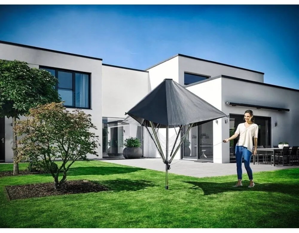 Venkovní sušák na prádlo ve stříbrné barvě 40 m LinoProtect 400 – LEIFHEIT