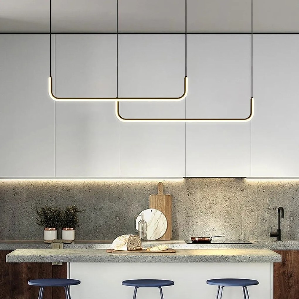 Závěsný LED lustr APP980-CP černý/neutrální bílá