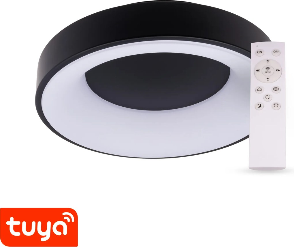 T-LED 105556 SMART Tuya LED svítidlo ZULU 48W CCT kulaté černé CCT