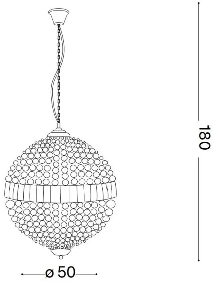Ideal Lux - LED Křišťálový lustr na řetězu LUXOR 8xG9/3W/230V pr. 50 cm čirá