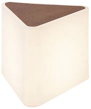 LA 227550 Venkovní svítidlo KENGA, bílé, trojúhelníkové, s krytem z umělého dřeva, E27 - BIG WHITE