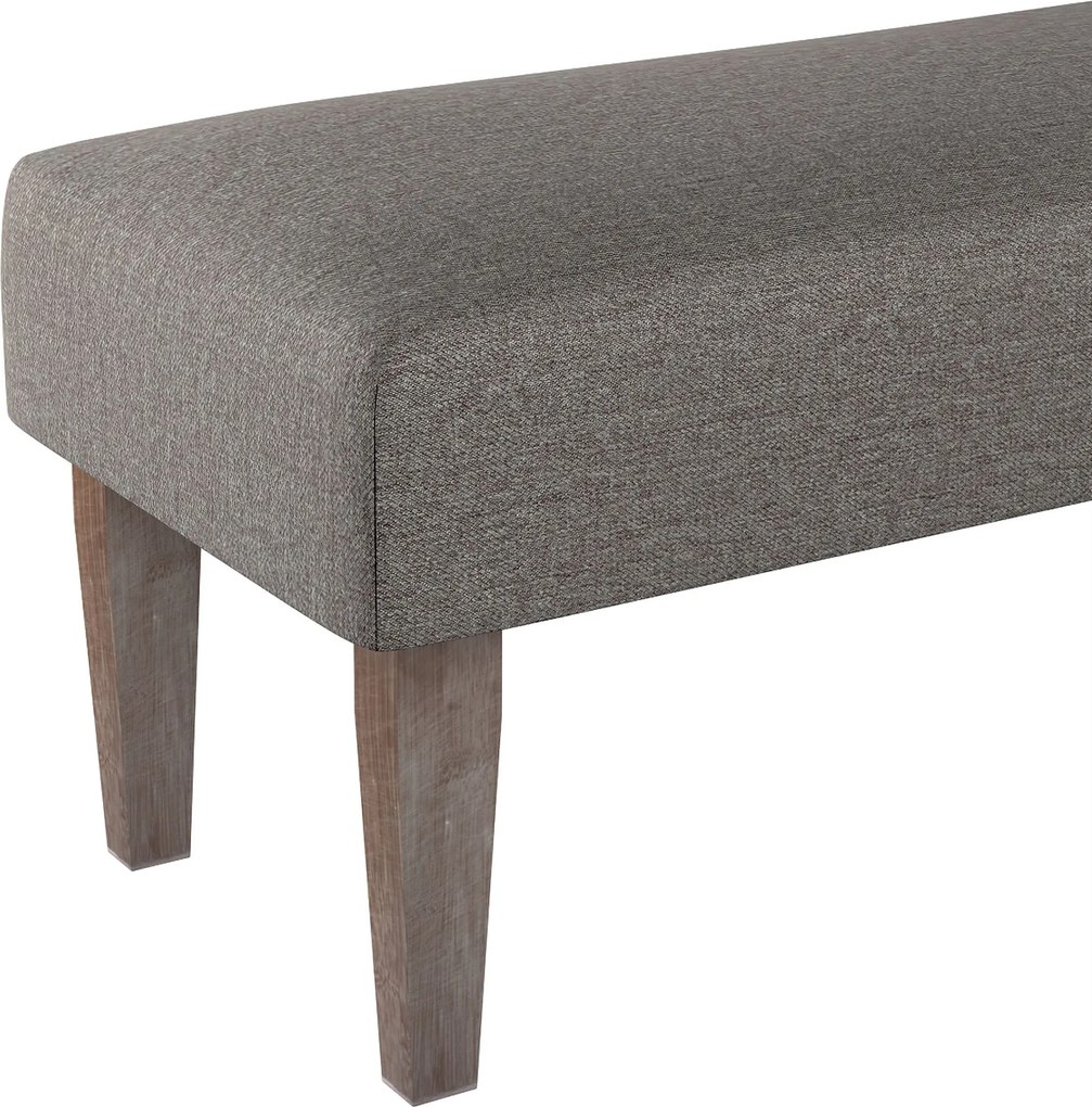 Dlouhá lavička 100x40cm barva šedá látka pletený vzor
