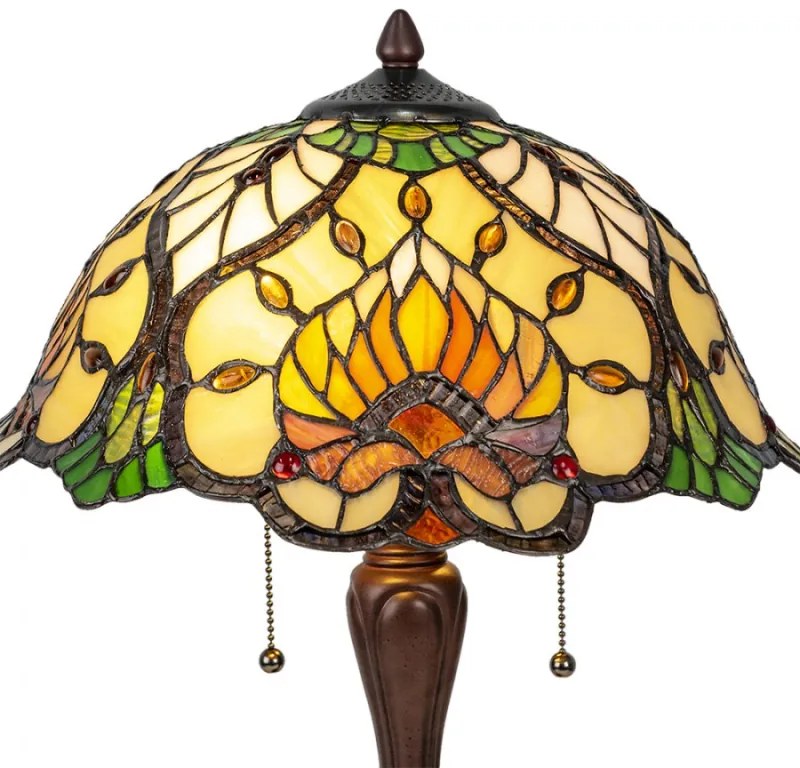Stolní lampa Tiffany Yellow Garden – 40x50 cm