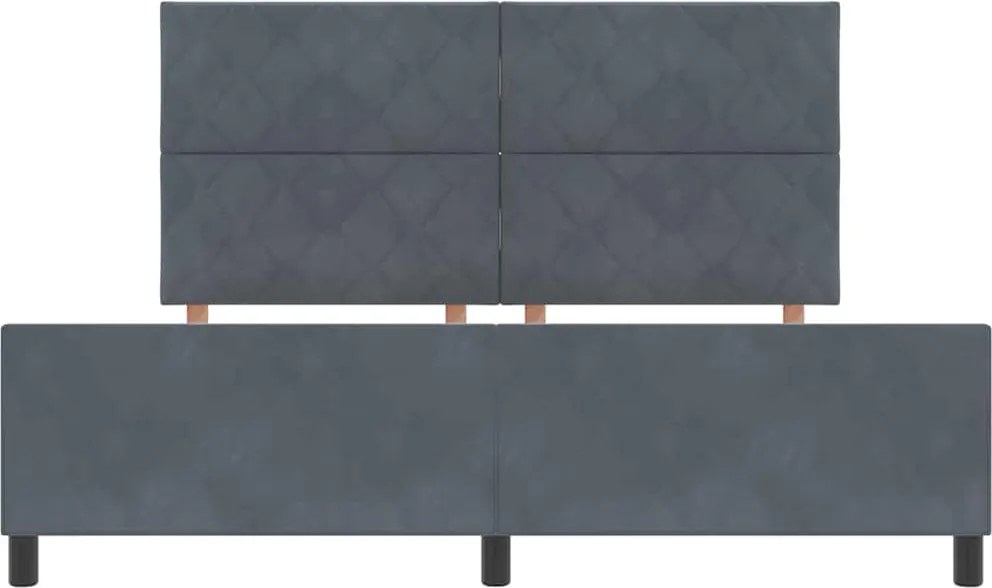 Postel s boxspringem s čelo Tmavě šedá 180 x 200 cm samet 3345024
