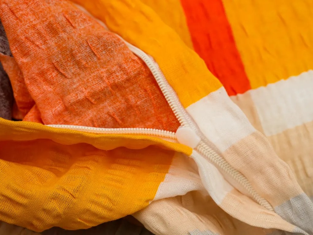 Krepové povlečení z Renforcé bavlny ORANGE KUBE barevné Rozměr povlečení: 70 x 90 cm | 140 x 200 cm