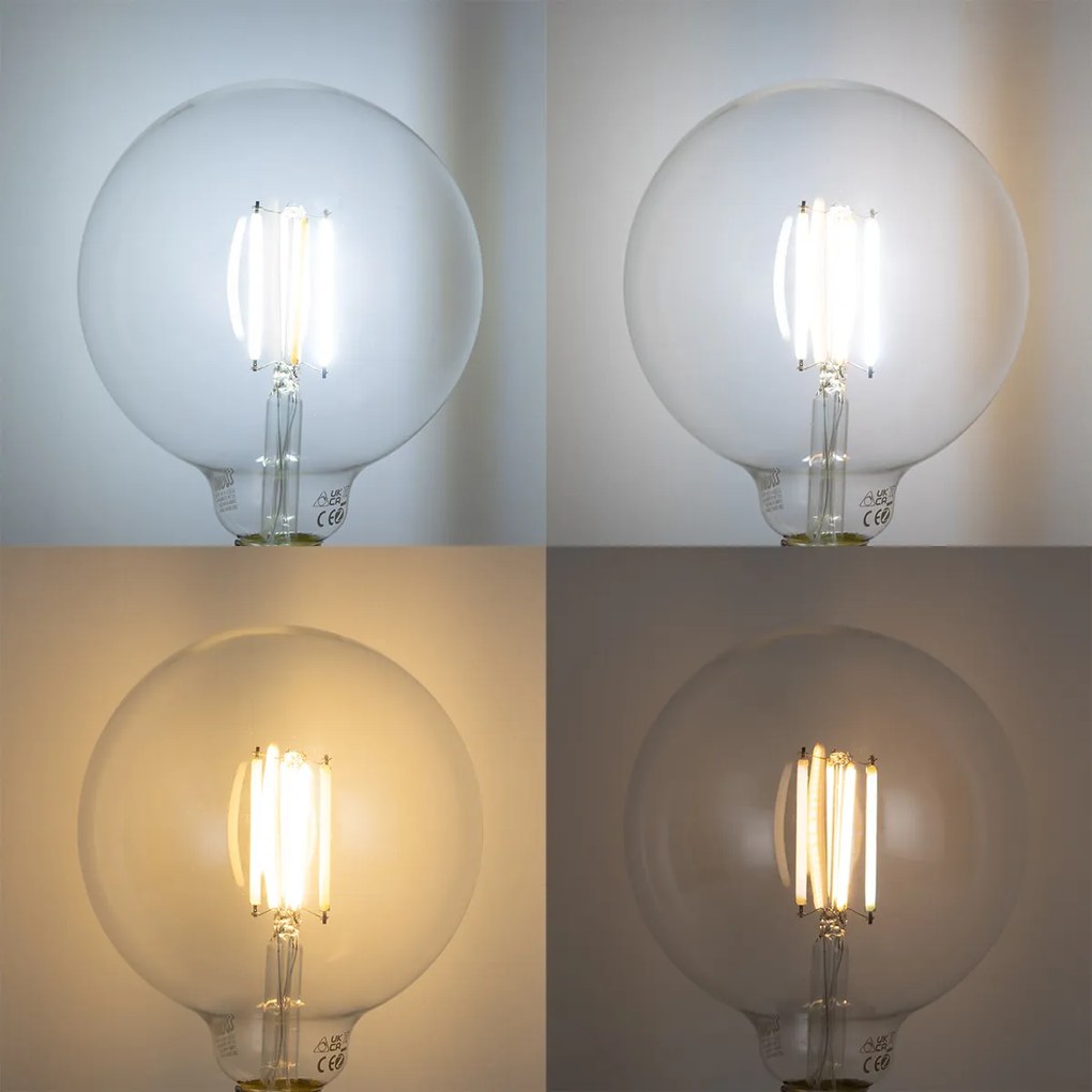 E27 Stmívatelná LED žárovka G125 čirá 7W 806 lm 2700-6500K Zigbee