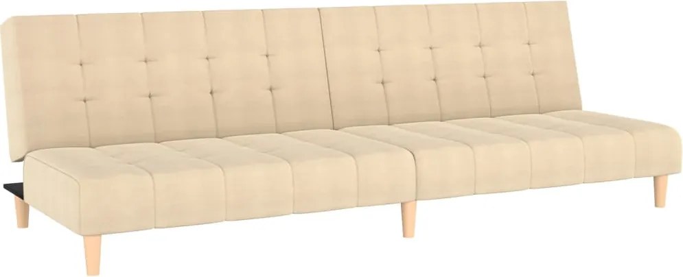 vidaXL 2místná rozkládací pohovka krémová textil