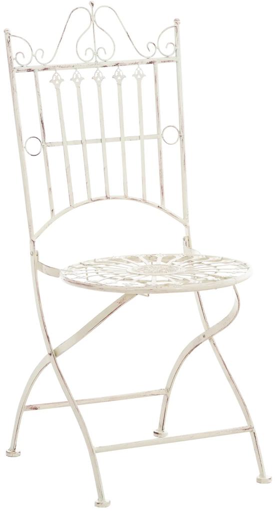 Kovová židle Sadao - Krémová antik